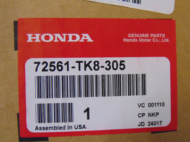 72561-TK8-305 - 2011-2017 Honda Odyssey - Set L Roll Silver Dr Ml | Genuine Honda Parts