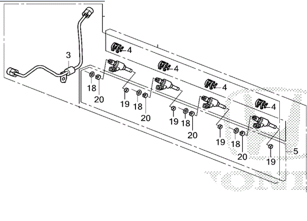06160-5R1-000 - Fuel Injector Kit (includes fuel feed pipe) | Genuine ...