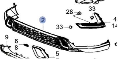 71105-3D4-A00 - Lower Face, Front Bumper | Genuine Honda Parts