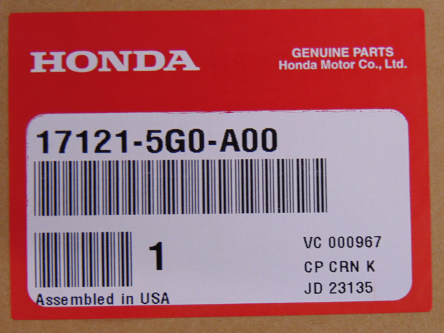 2013-2017 Honda Engine Cover 17121-5G0-A00 | Genuine Honda Parts