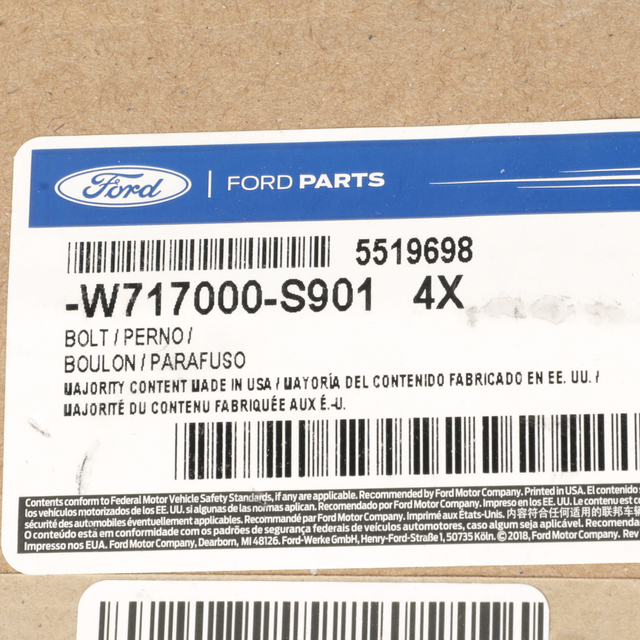 2015-2025 Ford Mount Bolt -W717000-S901 | QuirkParts