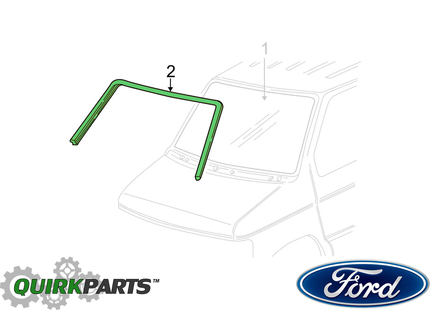 1992-2025 Ford Ford E150 E250 E350 Econoline Windshield Reveal Molding ...