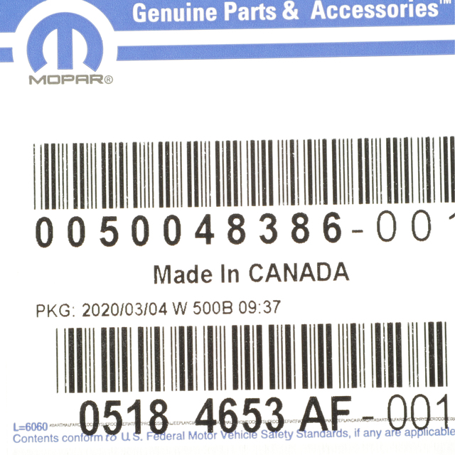 2011-2022 Mopar OEM NEW 11-2020 Mopar Chrysler Dodge Jeep Ram Gasket ...
