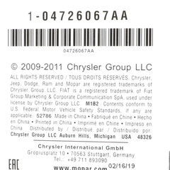 2014-2019 Jeep Grand Cherokee OEM NEW Mopar 2014-19 Jeep Grand Cherokee ...