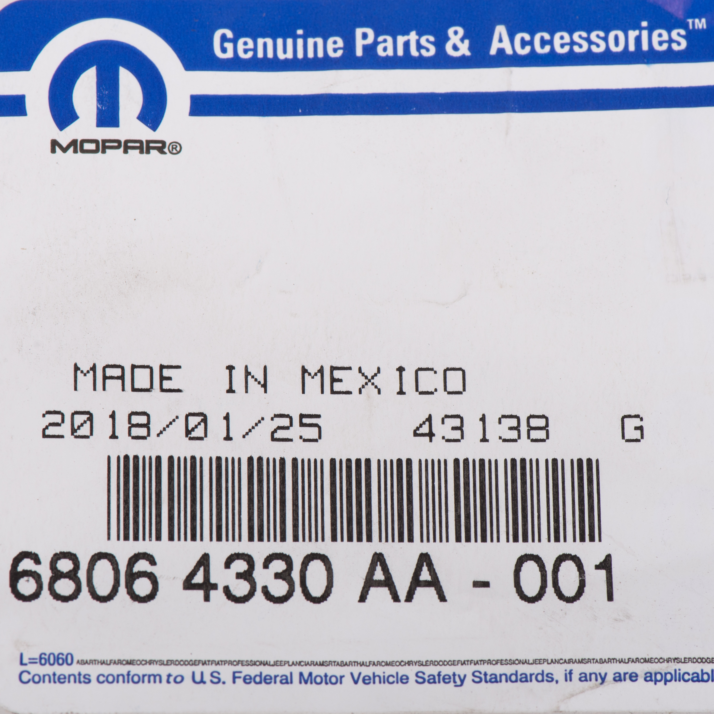 2010-2018 Mopar Fascia Support Bracket Kit 68064330AA | QuirkParts