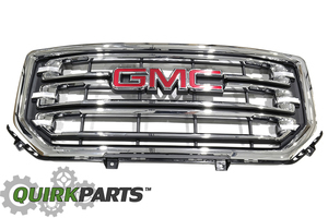 2016-2018 GM Bright Chrome Front Grille with GMC Emblem, Bezel, Clips ...