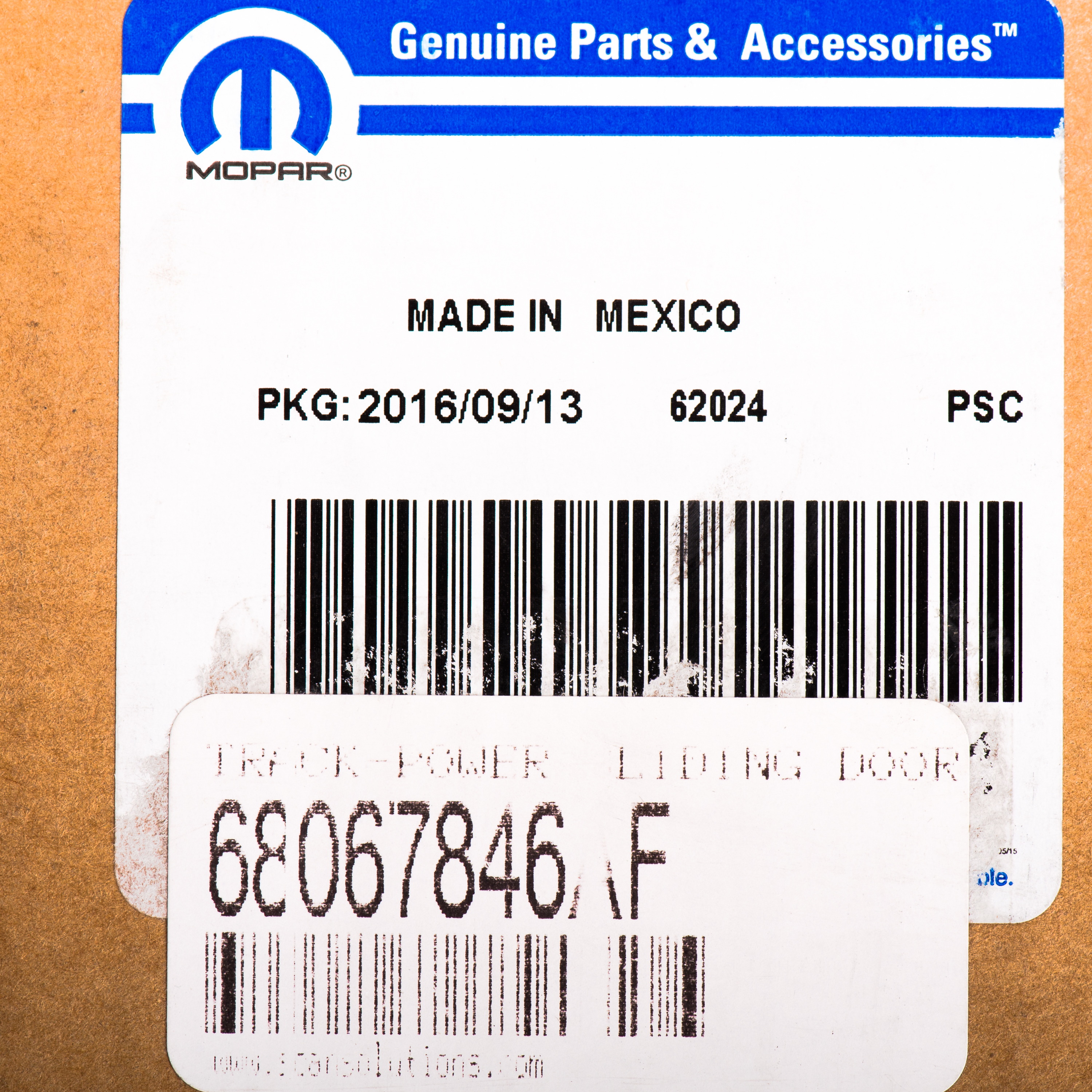 2010-2020 Mopar Power Sliding Door Track, Right 68067846AF | QuirkParts
