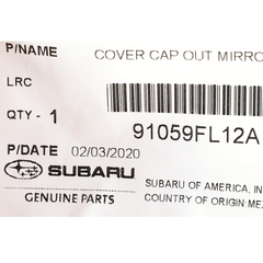 2018-2022 Subaru OEM NEW 2017-2020 Subaru Impreza Cover Cap Out Mirror ...