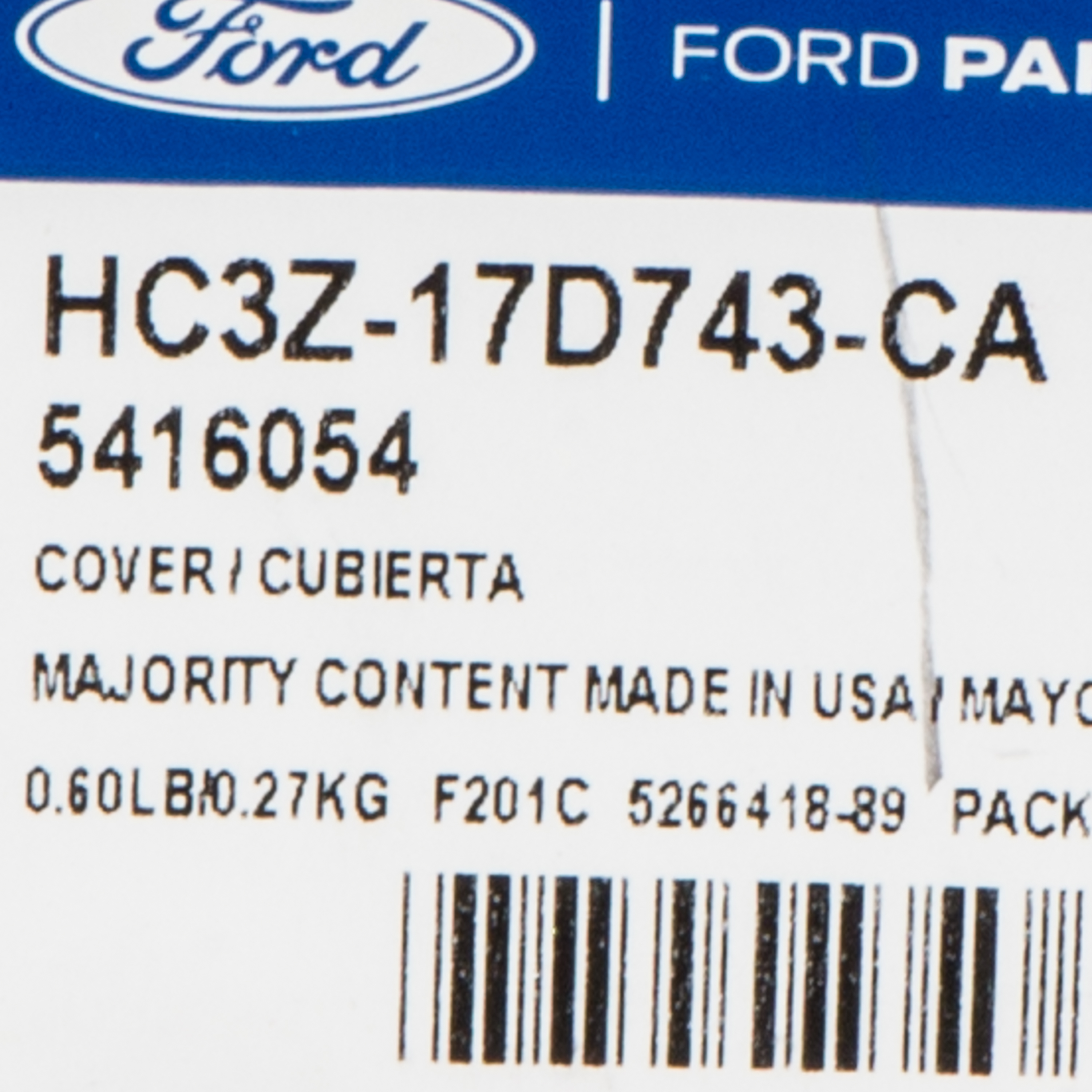 2017-2020 Ford Mirror Cover HC3Z-17D743-CA | QuirkParts