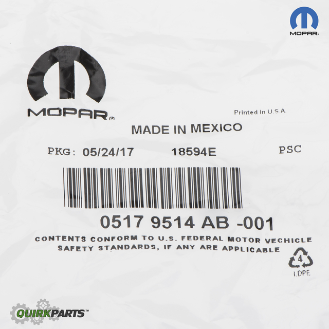 2005-2014 Chrysler Blank With Transmitter Key 5179514AC | QuirkParts