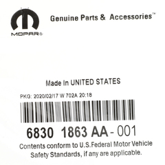 2018-2022 Jeep Cabin Air Filter 68301863AA | QuirkParts