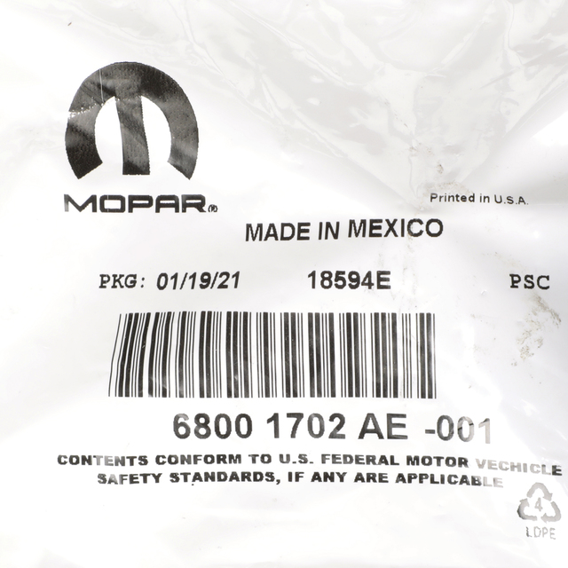 2007-2018 Jeep Blank With Transmitter Key 68001702ae | Mopar OEM Parts ...