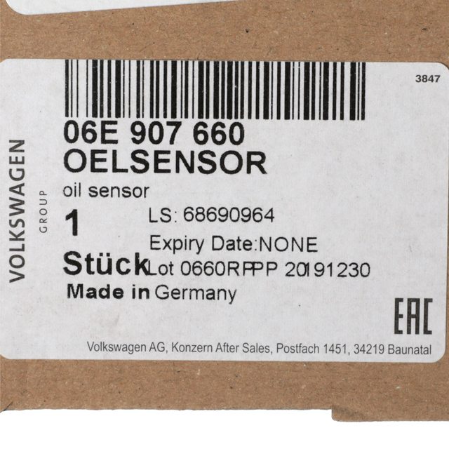 06E-907-660 - Oil Level Sensor - 2004-2018 Volkswagen | VW OEM Parts Outlet