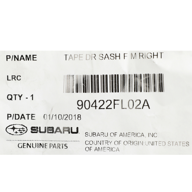 2017-2020 Subaru Impreza OEM NEW 2017-2019 Subaru Impreza Out Tape ...