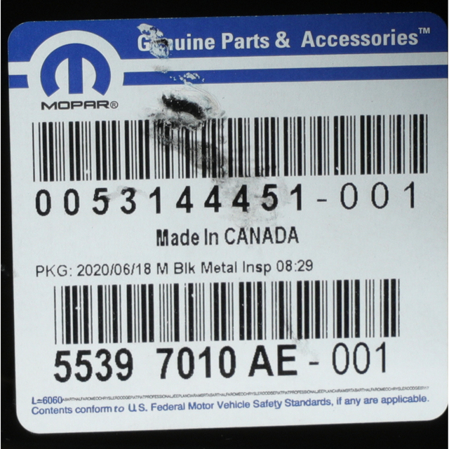 2007-2018 Jeep OEM NEW Mopar 07-18 Jeep Wrangler JK Body Aperture Front ...