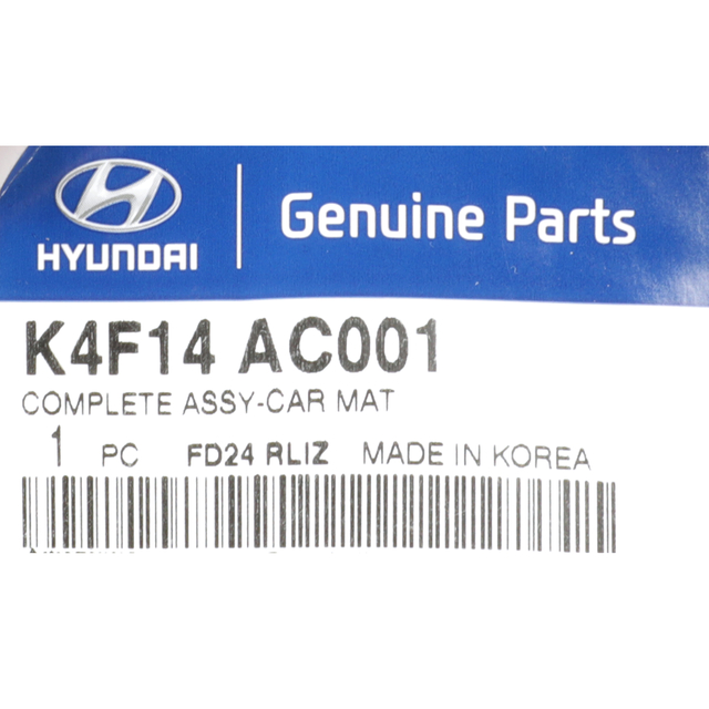 Hyundai - K4F14-AC001 - Floor Mats, Carpet - 2019-2023 Hyundai Kona ...