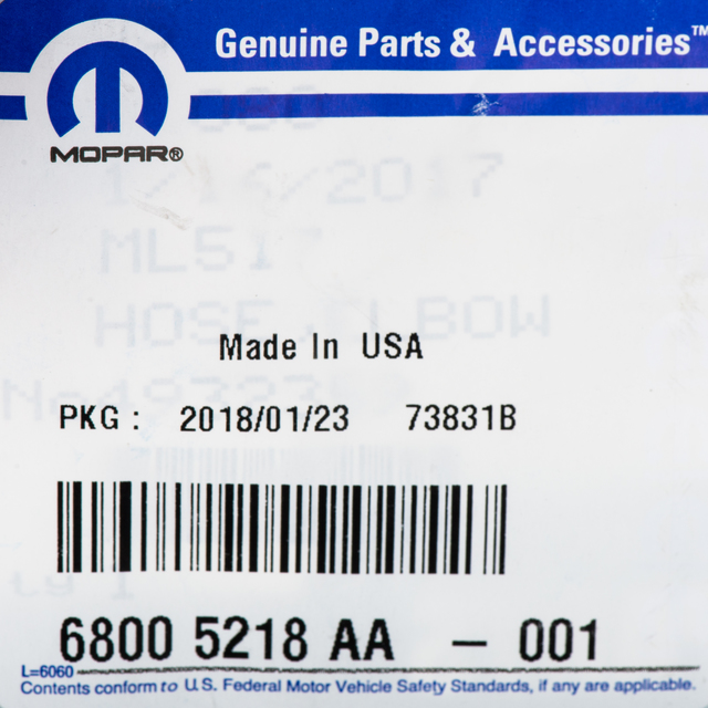 2007-2009 Dodge Coolant Hose Elbow 68005218AA | QuirkParts