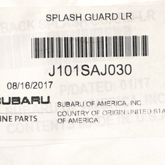 Splash Guard Lr J101SAJ030 | QuirkParts