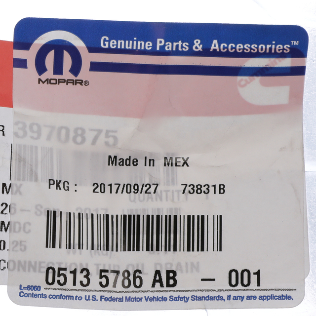 2004-2009 Dodge Turbo Oil Drain Tube 5135786AB | QuirkParts
