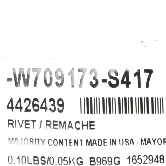 2007-2017 Ford Pillar Molding Rivet -W709173-S417 | QuirkParts