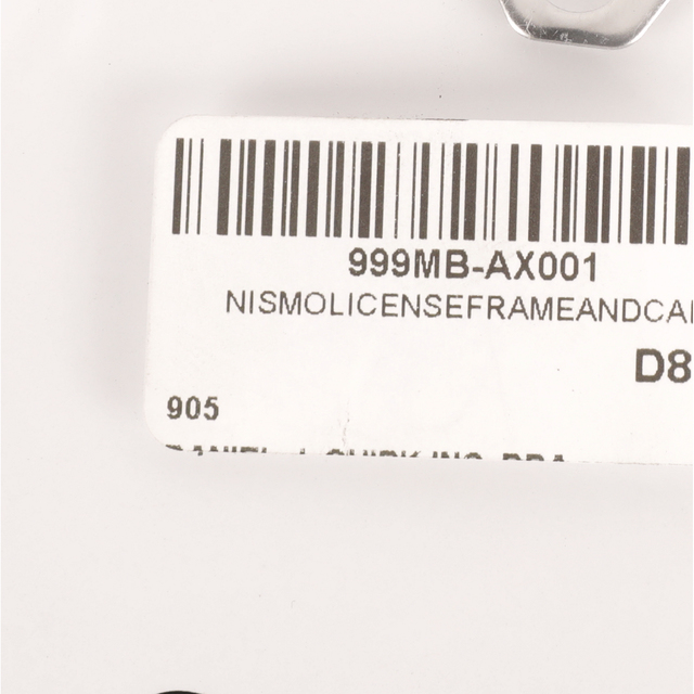 2013-2018 Nissan License Plate Frame & Valve Stem Caps, Nismo 999MB ...