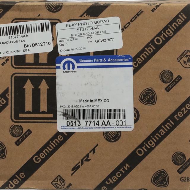 2005-2023 Mopar Radiator Fan Motor, Left 5137714AA | QuirkParts