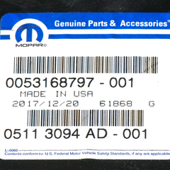 2008-2020 Mopar Splash Shield, Right 5113094AD | QuirkParts