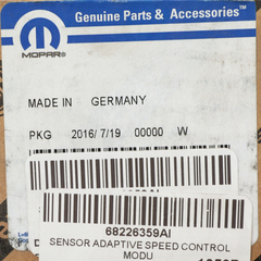 2017 Chrysler Pacifica Adaptive Speed Control Module Sensor And Bracket ...