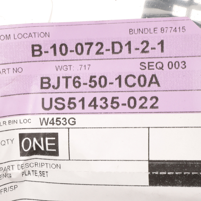 2014-2018 Mazda 3 Upper Plate BHN9-50-1C0A | QuirkParts