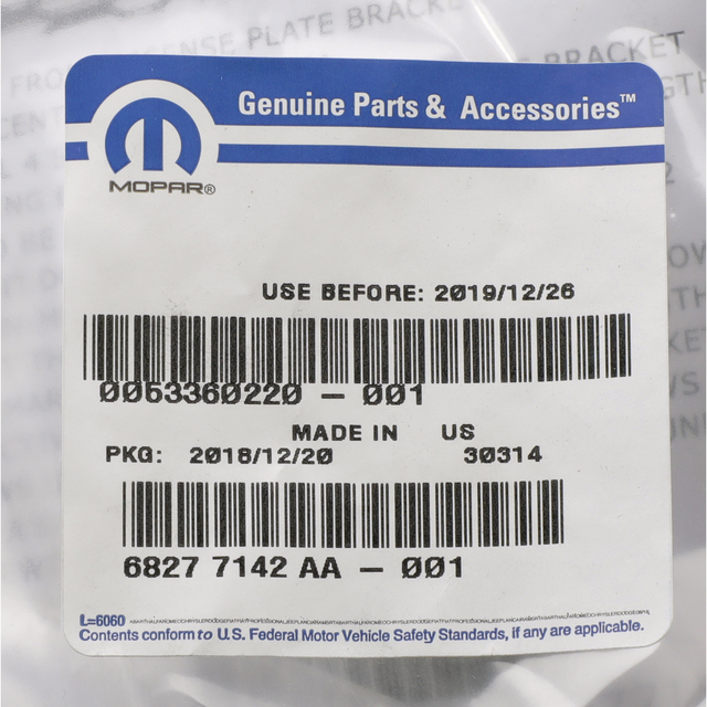 2017-2022 Jeep License Plate Bracket Kit 68277142AA | Mopar OEM Parts ...