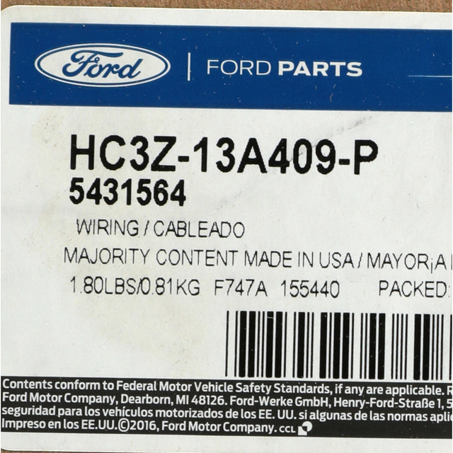 Wire Assembly HC3Z-13A409-P | QuirkParts