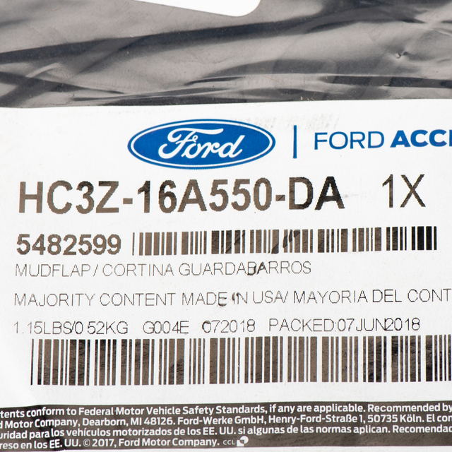 2017-2022 Ford Splash Guards, Molded, Rear Pair HC3Z-16A550-DC | QuirkParts