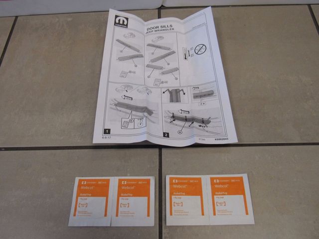 82215394 - Door Sill Guards, Black Plastic-4DR 2018-2024 Jeep Wrangler ...