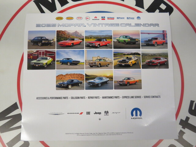 2025 MOPAR CALENDAR CALENDAR | Quality Mopar Parts