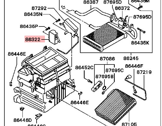 MR958603 MOTOR actuator HEATER temperature MR958603 | Mitsubishi Parts ...