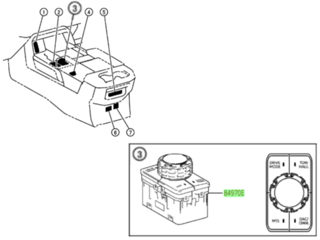 Genuine Toyota Sequoia Tundra Crawl Control Multi-Switch 84970-0C010 ...