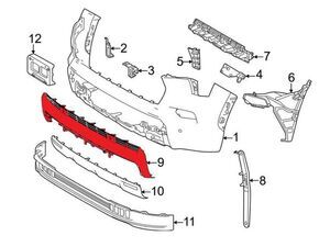 2023-2025 Toyota Sequoia Front Bumper Lower Grille Moulding | 2022-2024 ...