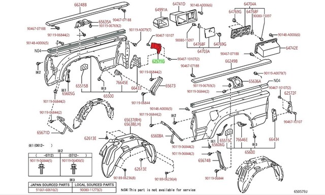 Genuine Toyota Tacoma Right Bed Corner Trim 62571-04020 | Frontier Toyota
