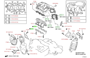 Genuine Toyota 3.5L V6 Intake Manifold Gaskets 17177-0P030 | Frontier ...
