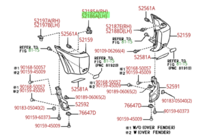 2001-2005 Toyota RAV4 Rear Bumper End Retainer | 2001-2005 Rav4 52185 ...