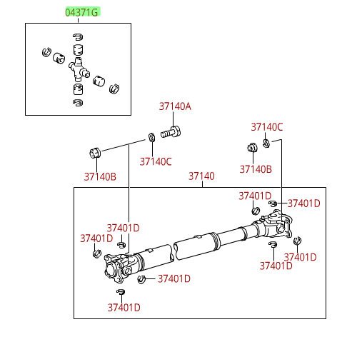 Genuine Toyota Universal Joint 04371-60070 | Frontier Toyota
