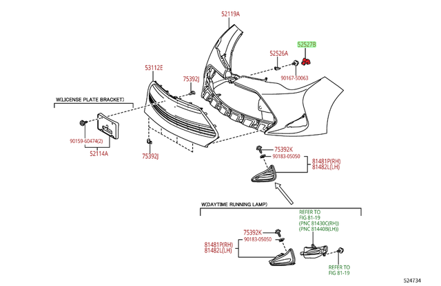 Genuine Toyota Front Bumper/Grille Retainer 52527-02020 | Frontier Toyota