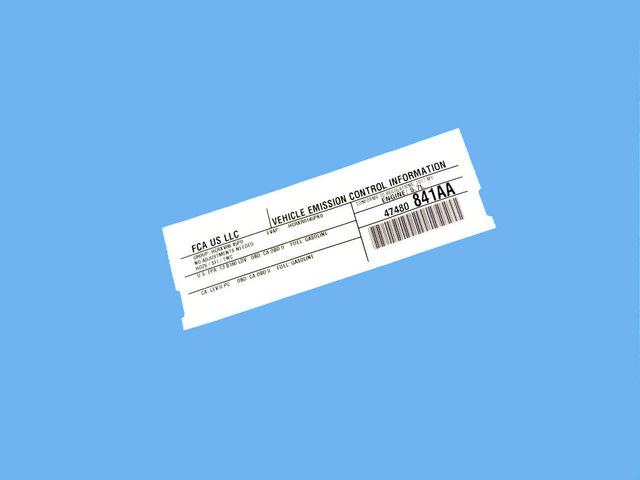 2017 Dodge Challenger Veci Label Label 47480841AA | My Mopar Parts