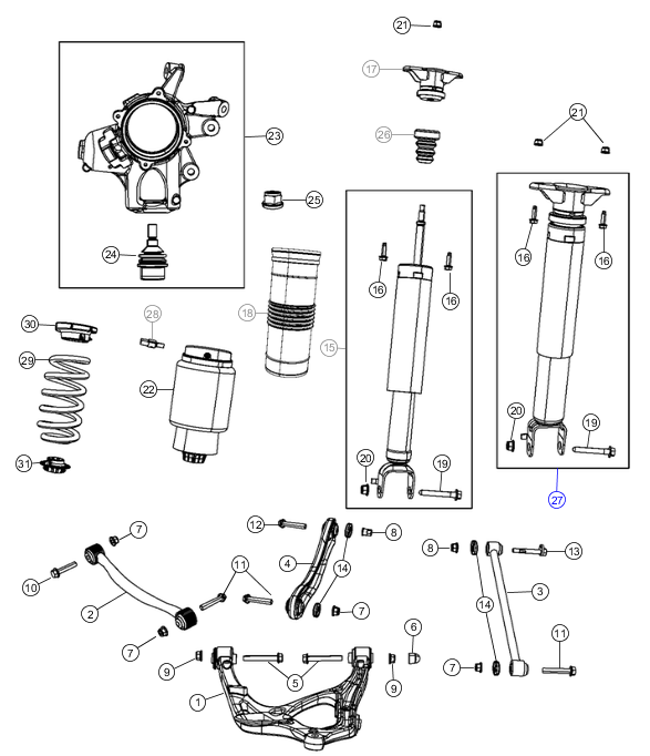 2011-2015 Mopar Shock Absorber 68069680AH | My Mopar Parts