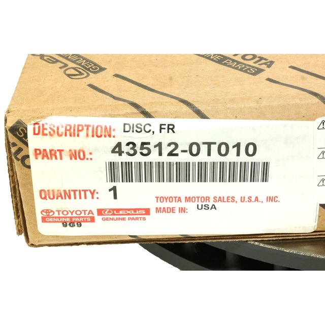 43512-0T010 - Rotor - 2009-2015 Toyota Venza | Nucar Toyota of North ...