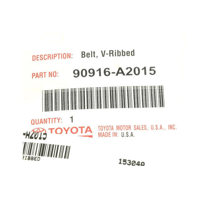 90916-A2015 - Serpentine Belt - 2010-2020 Toyota | Nucar Toyota of ...