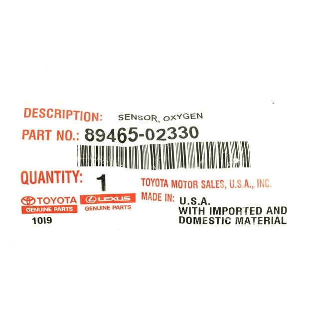 2009-2013 Toyota Rear Oxygen O2 Sensor Corolla Matrix | Nucar Toyota of ...