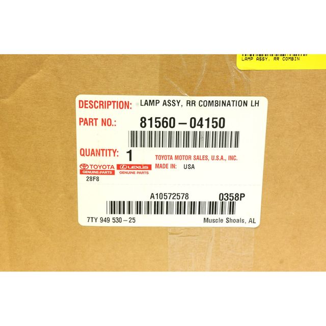 2005-2015 Toyota Rear Left Hand Driver's Tail Light Lamp Assembly ...