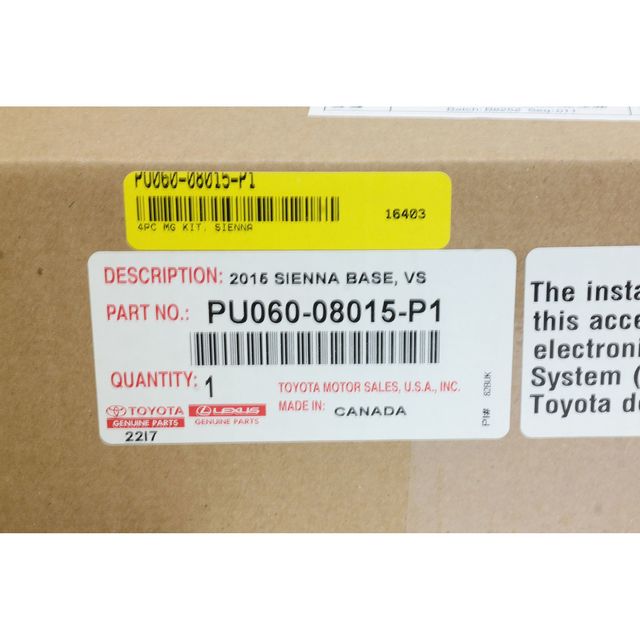 PU060-08015-P1 - Splash Guards Set Of Four - 2011-2020 Toyota Sienna ...