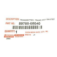 89785-08040 - Transmitter - 2010-2017 Toyota Tundra | Nucar Toyota of ...